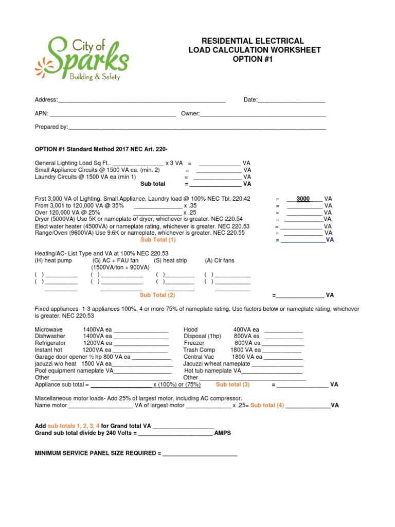 Residential Electrical Load Calculation | PDF | Home Appliance ...
