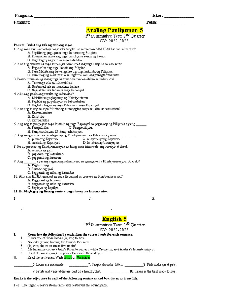 Q2- 3rd SUMMATIVE | PDF