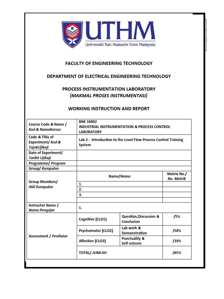 Lab3 Revise | PDF | Process Control | Pump
