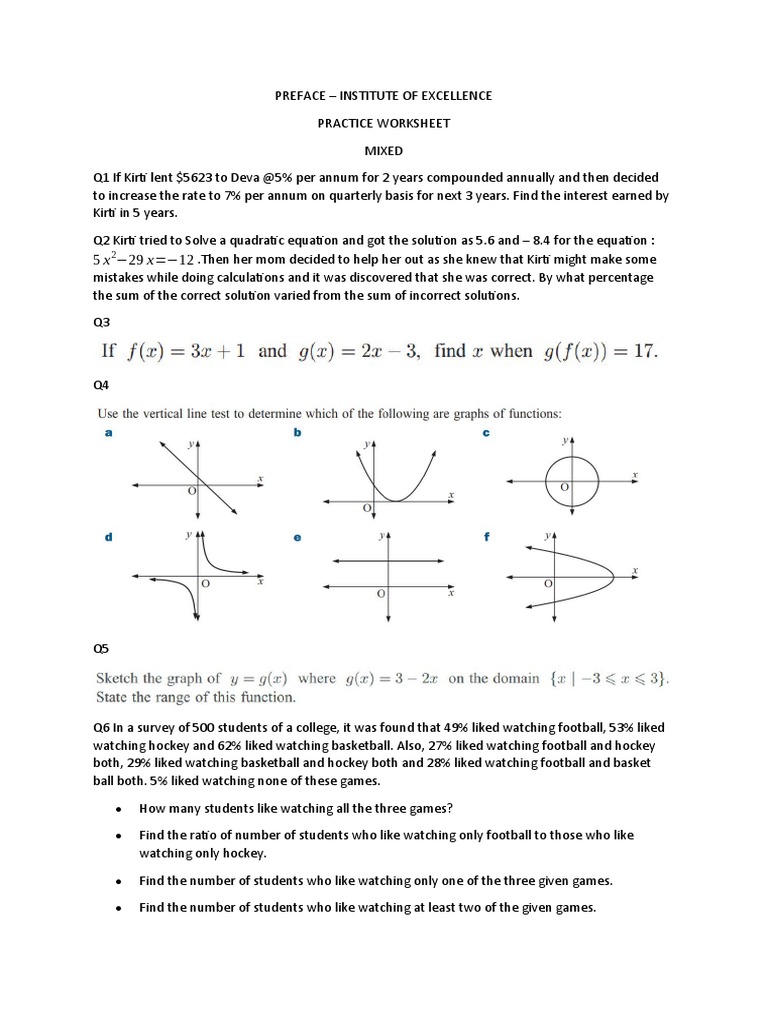 Practice Worksheet - 4 | PDF