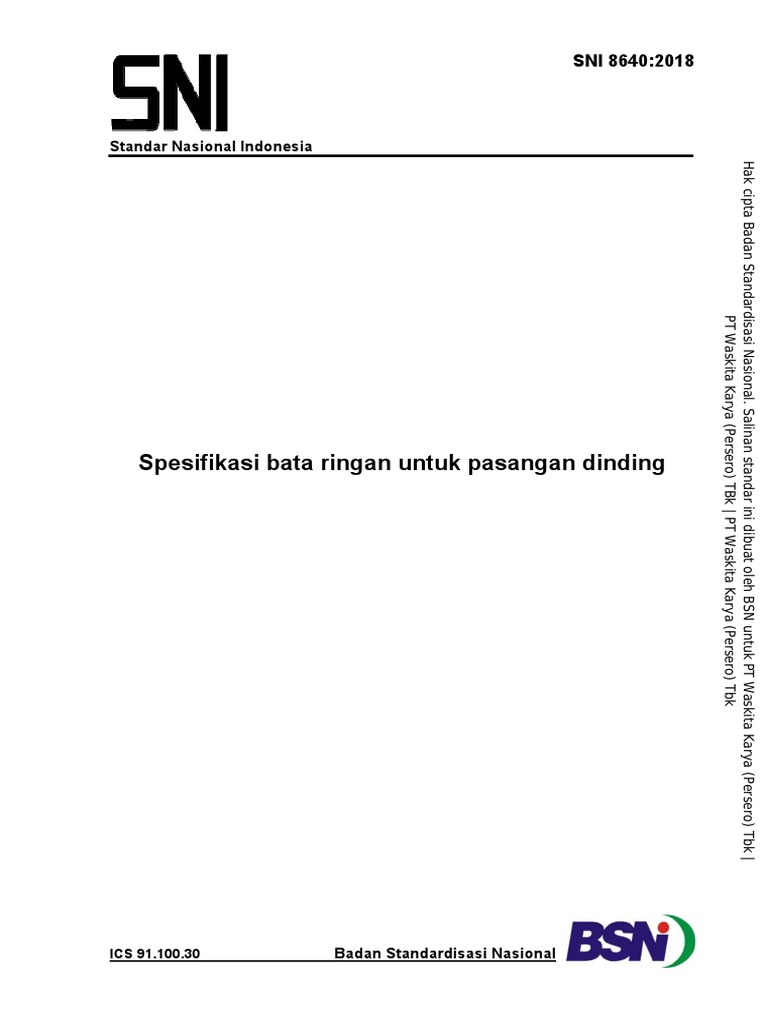 Sni 8640-2018 Bata Ringan | PDF