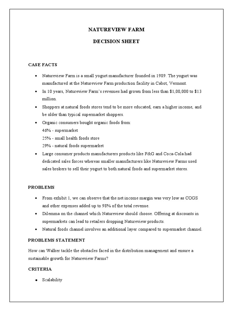 Natureview Farm Growth Strategy Analysis | PDF