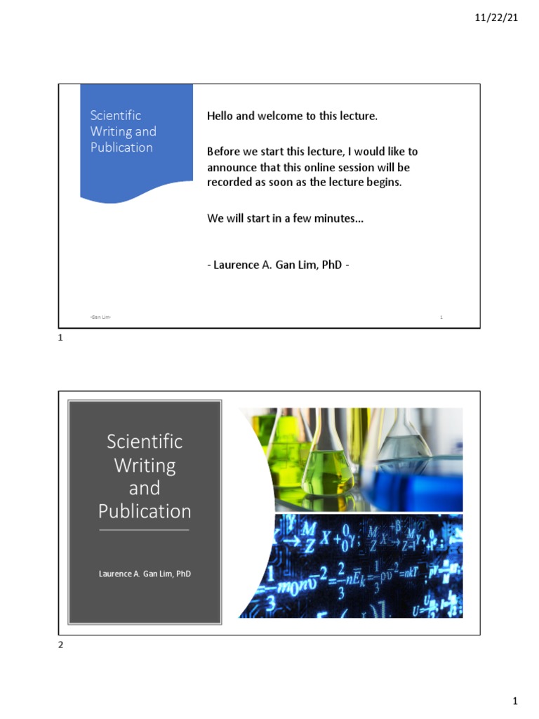 Scientific Writing and Publication DR Gan Lim | PDF | Abstract (Summary ...