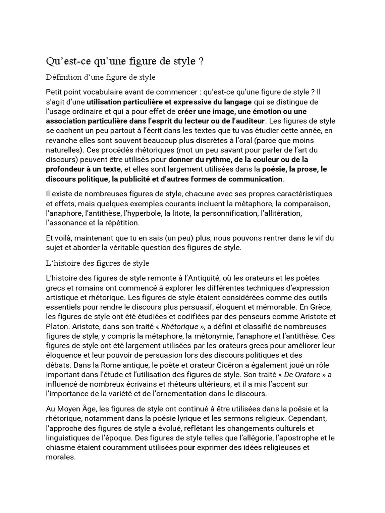 Les Figures de Style | PDF | Rhétorique | Poésie