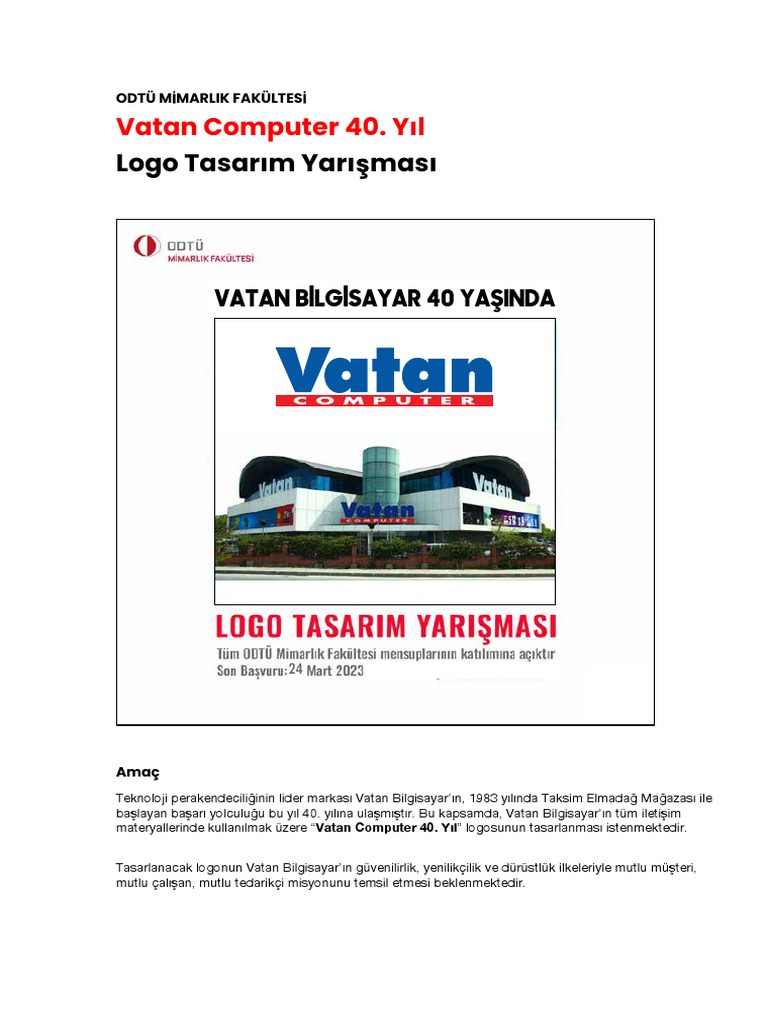 Vatan Computer 40 - Yil - Logo - Yarismasi-1 - Kopya | PDF