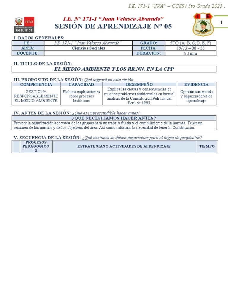 5 5to El Medio Ambiente en La CPP | PDF | Rúbrica (Académica) | Aprendizaje