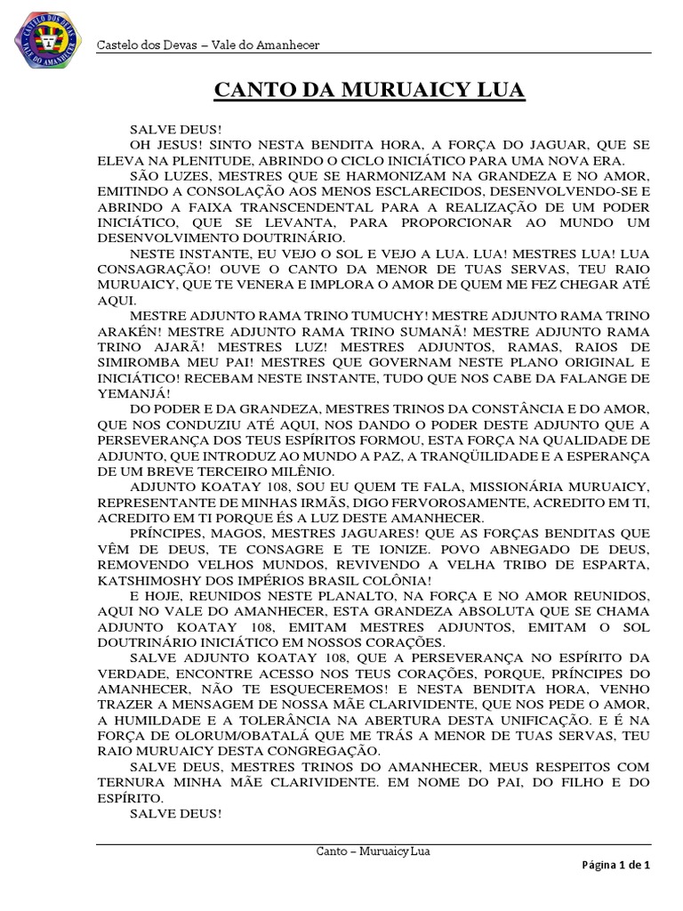 Canto - Muruaicy Lua | PDF | Amor