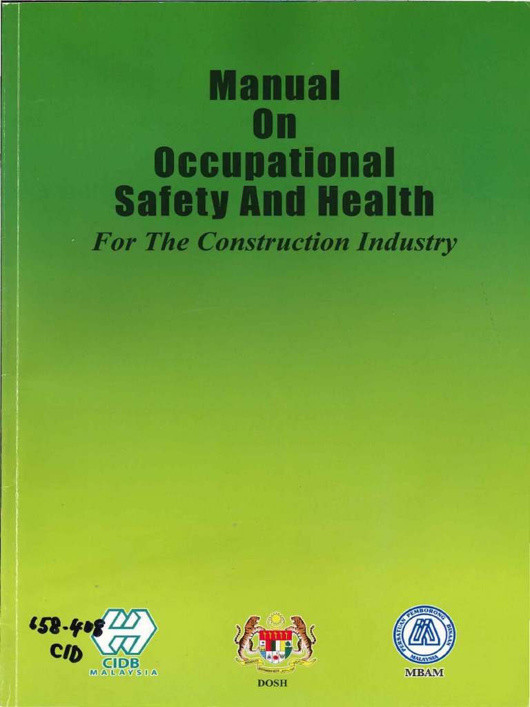 Manual On Occupational Safety and Health For The Construction Industry ...