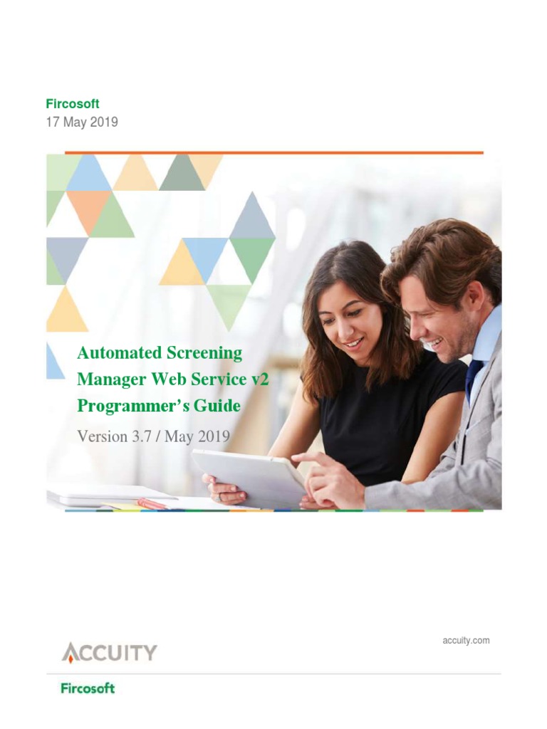 Automated Screening Manager Web Service 3.7 Programmers Guide | PDF | World Wide Web | Internet ...