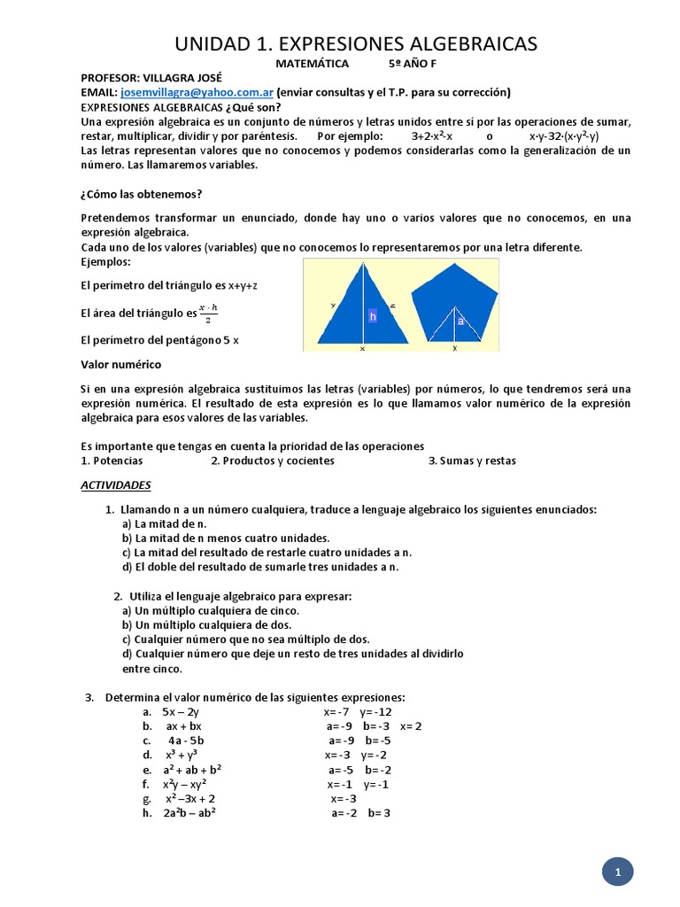 5o Matematica 1p | PDF | Matemáticas | Álgebra abstracta