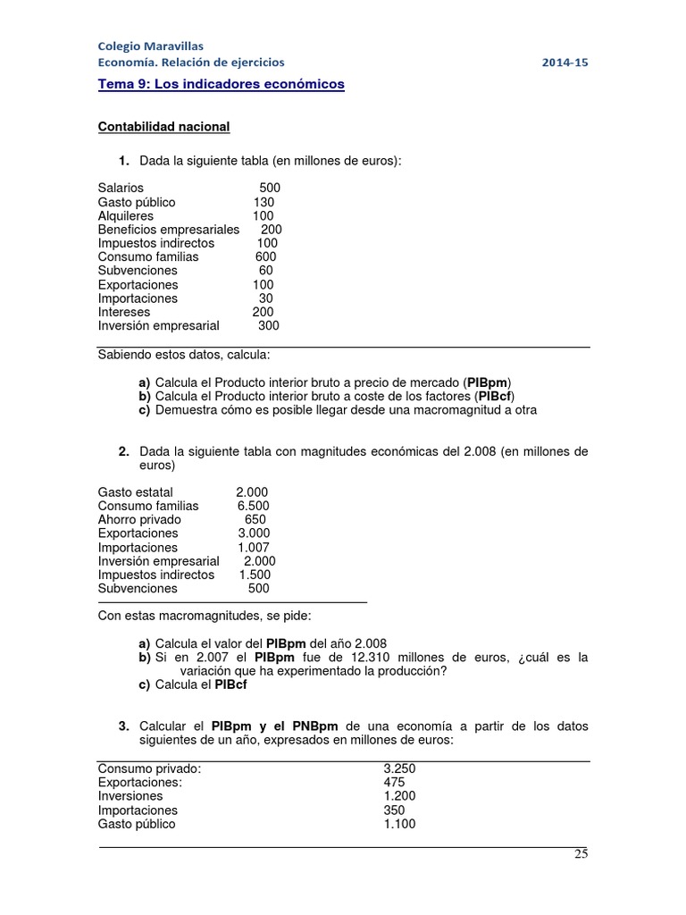 Ejercicios Macro | PDF | Producto Interno Bruto | Inversiones