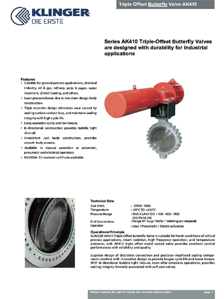 Data Sheet Valves-Klinger | PDF