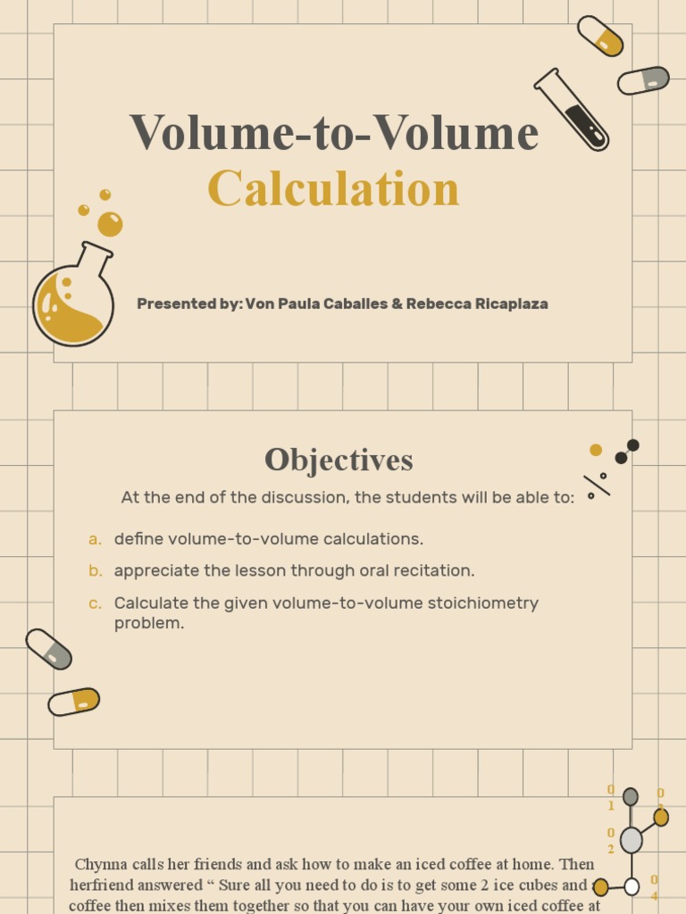 Volume To Volume Calculations STOICHIOMETRY | PDF | Stoichiometry | Ammonia