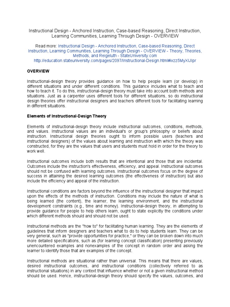 Instructional Design | PDF | Instructional Design | Learning