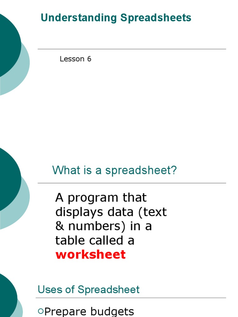 Lesson 6 Excel | PDF | Spreadsheet | Microsoft Excel
