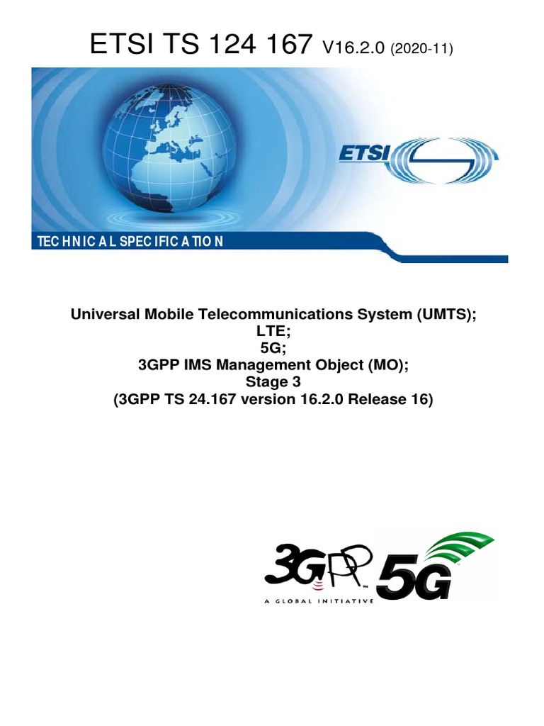 3GPP - Ts - 124167v160200p - (UMTS - LTE - 5G) - 3GPP IMS Management Object - Stage 3 | PDF | Ip ...