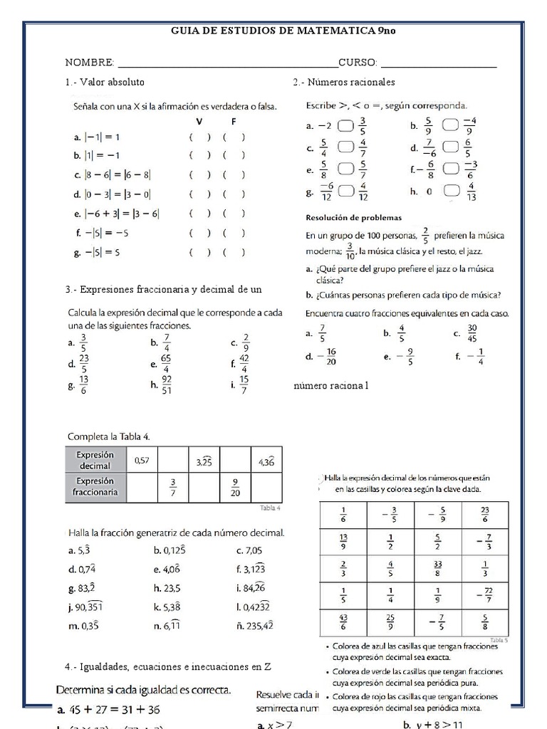 2 Q GUIA DE ESTUDIOS DE MATEMATICA 9 egb | PDF