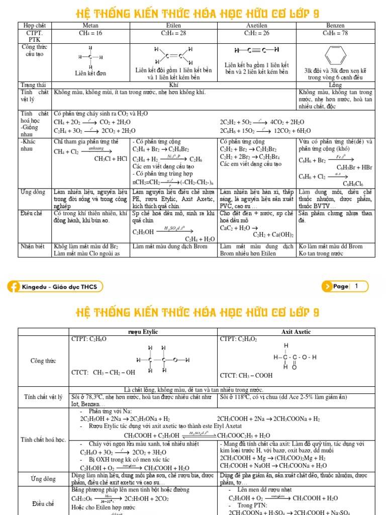 He Thong Kien Thuc Hoa Hoc Huu Co 9 | PDF