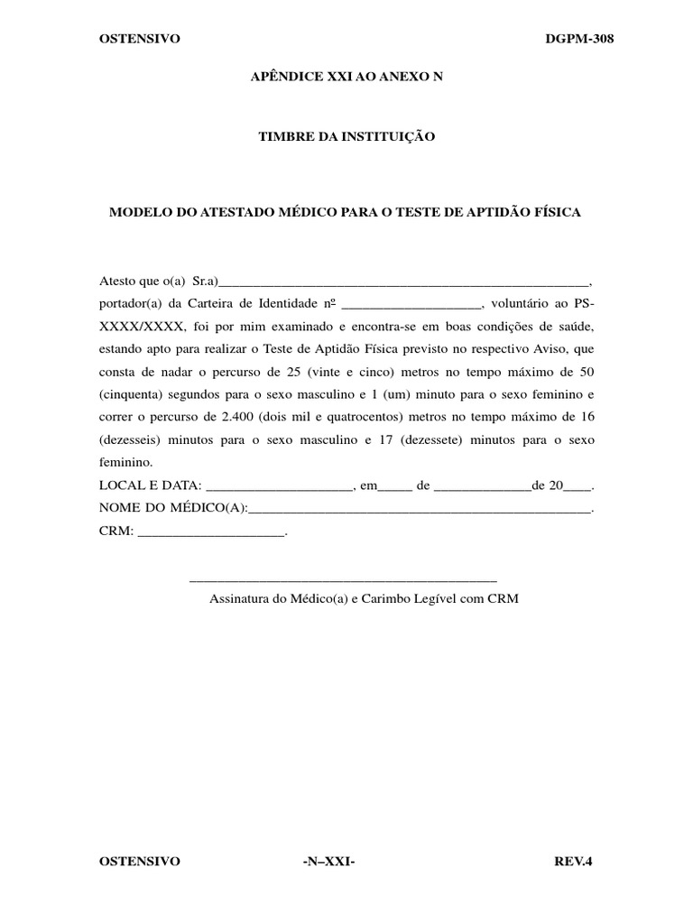 Modelo de Atestado Médico para Aptidão | PDF