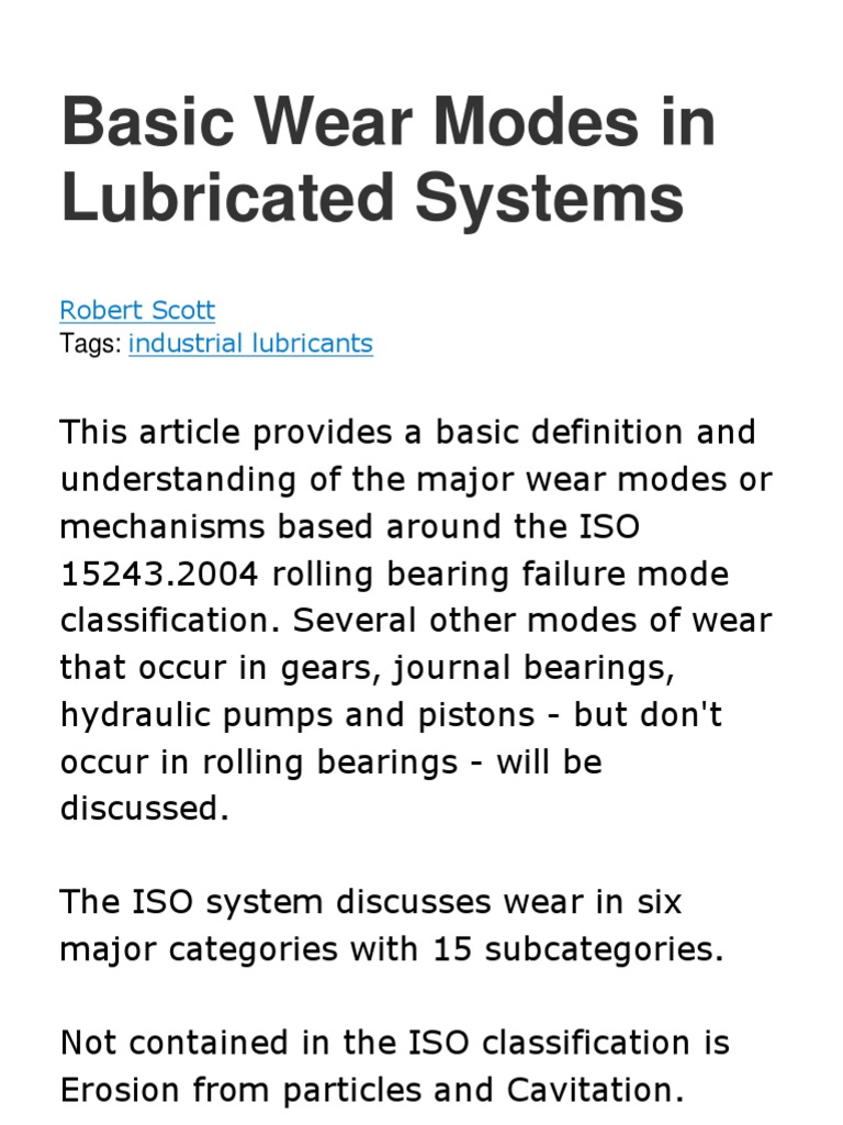 Basic Wear Modes in Lubricated Systems | Descargar gratis PDF | Wear ...