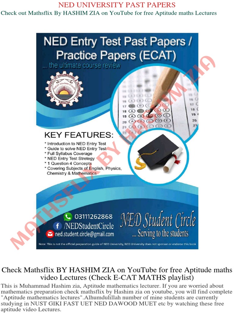 Ned Past Papers | PDF | Mathematics | Science
