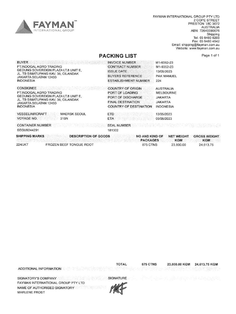 Fayman Packing | PDF