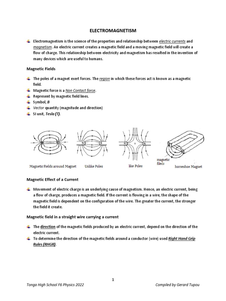 7c. ELECTROMAGNETISM | PDF | Magnetic Field | Force
