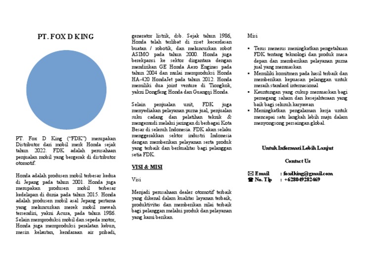 Company Profile PT. FDK | PDF