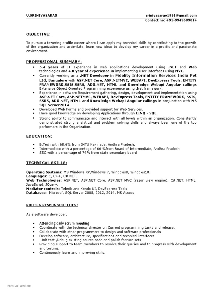 Naukri Srinivasrao (5y 4m) | PDF | Entity Framework | Language ...