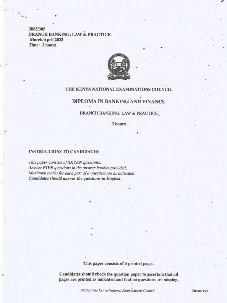 Branch Banking Law & Practice. | PDF