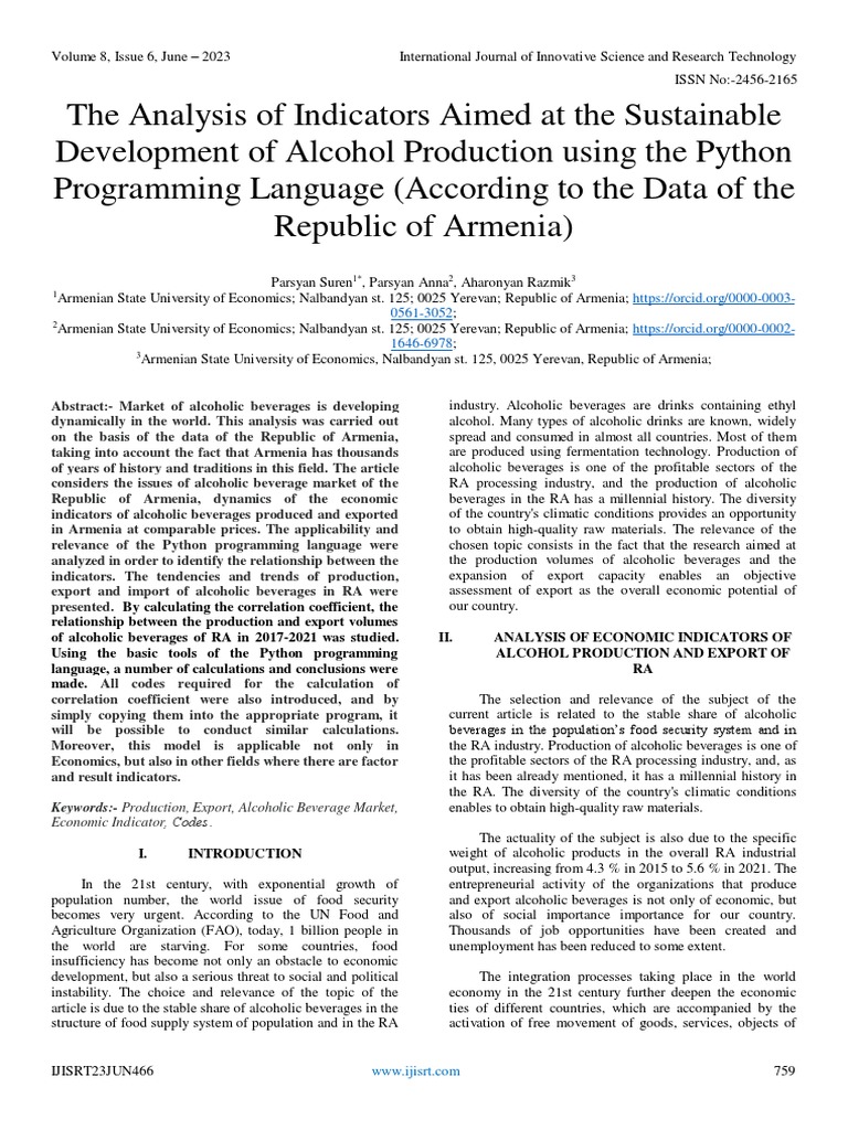 The Analysis of Indicators Aimed at The Sustainable Development of ...