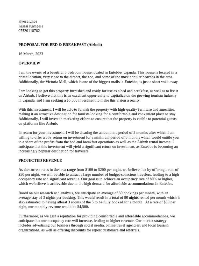 Proposal Airbnb | PDF | Marketing Strategy | Investing