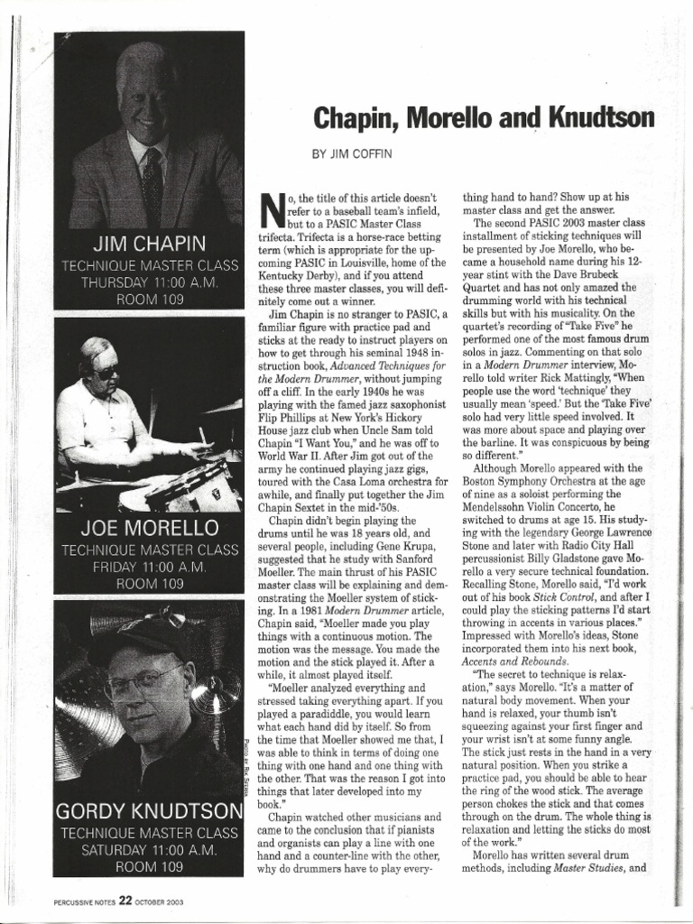Chapin Morello Knudtson | PDF | Drum Kit