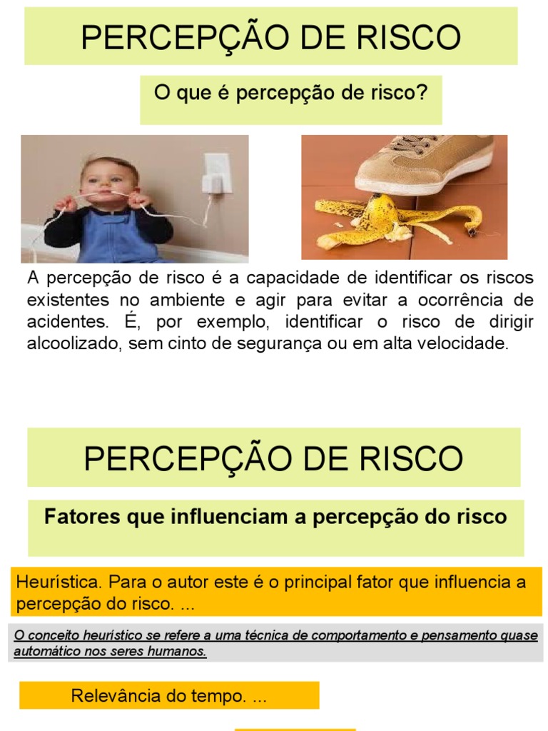 PERCEPÇÃO DE RISCO-APRESENTAÇÃO E RESPOSTAS | PDF | Percepção | Pensamento