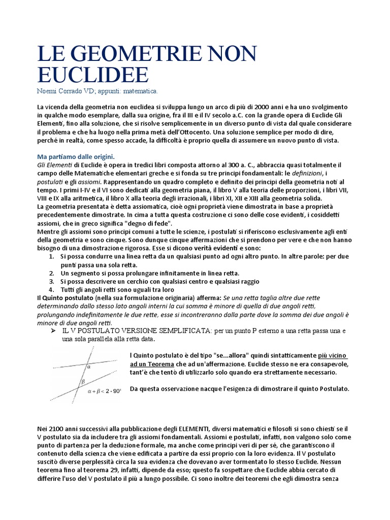 Le Geometrie Non Euclidee | PDF