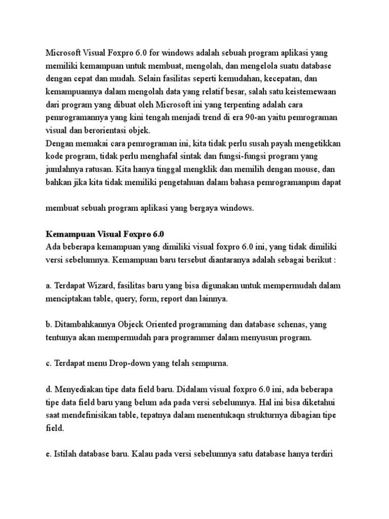 Microsoft Visual Foxpro 6 | PDF