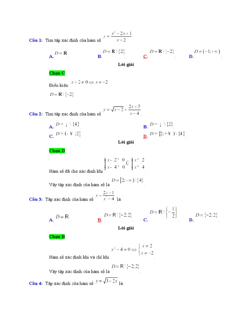 Câu 1: A. B. - D.: Lời giải Chọn C | PDF
