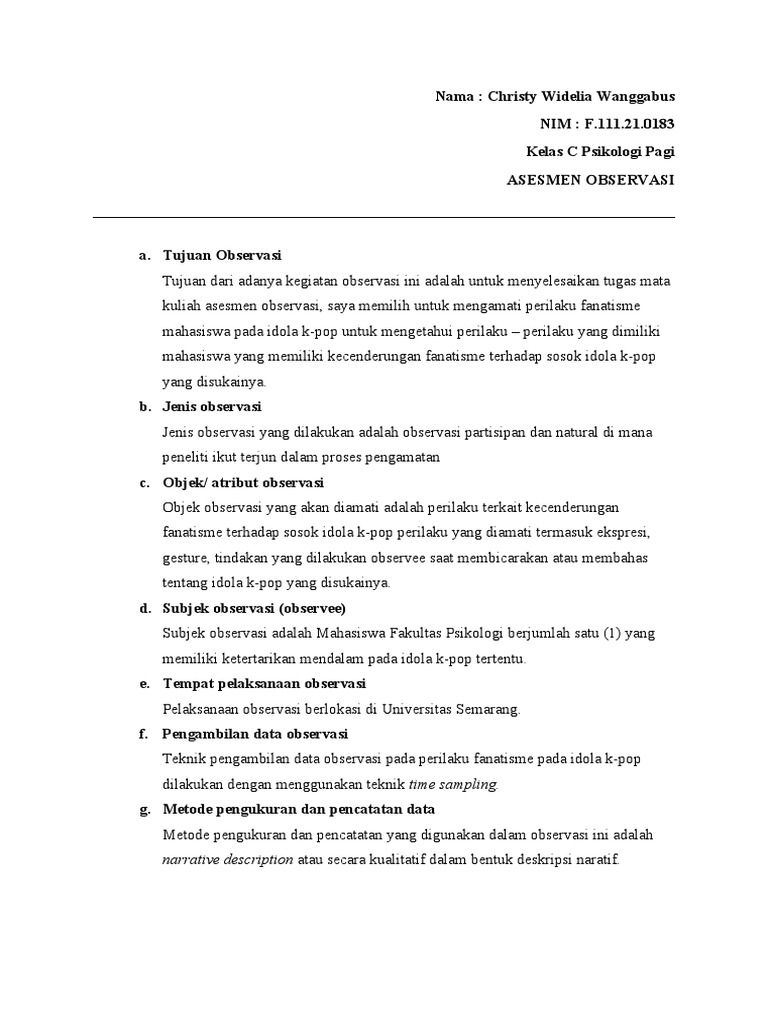 Observasi Fanatisme K-Pop Mahasiswa | PDF