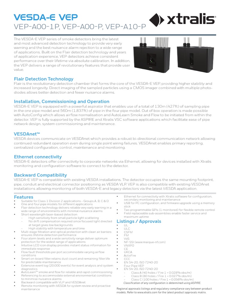 12 VESDA-E VEP TDS A4 IE Lores | PDF | Computing | Computer Engineering