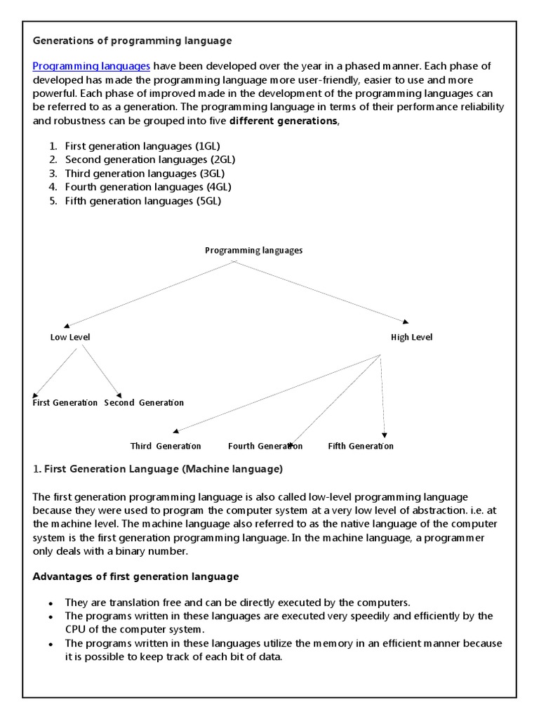 Generations of Programming Language | PDF | Programming | Computer Program