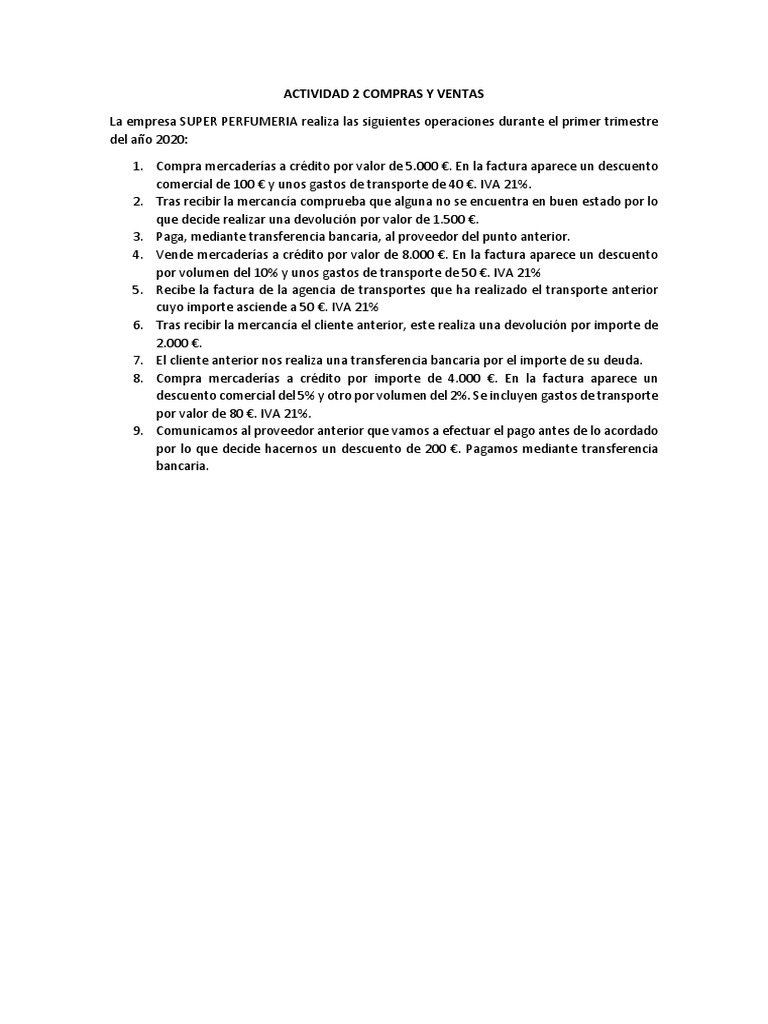 Actividad 2 Compras y Ventas | PDF