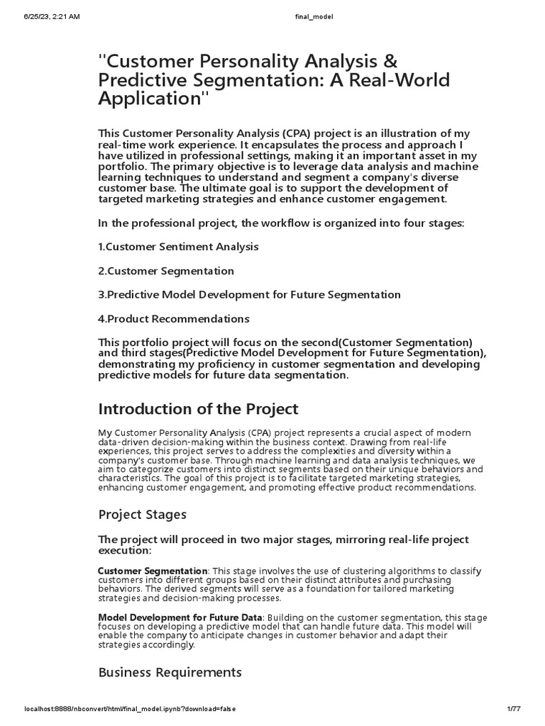 Customer Personality Analysis & Predictive Segmentation | PDF | Market ...