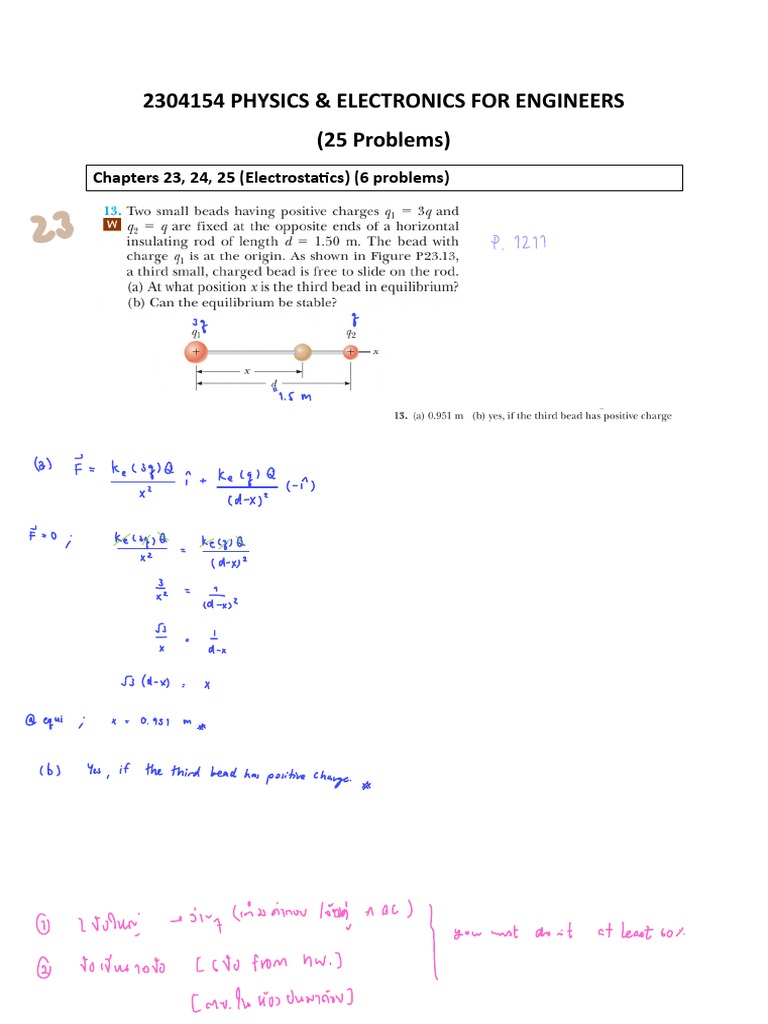 Physics & Electronics Problem Set | PDF | Physics | Electrical Engineering