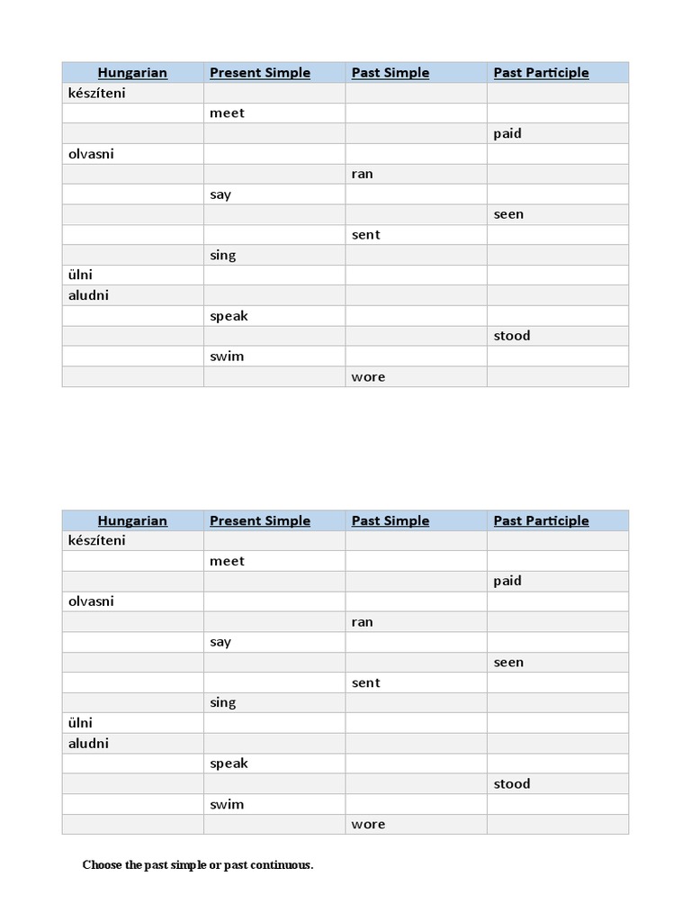 11c. Igék 3 Alakja, Past Tenses | PDF | Linguistics | Grammar