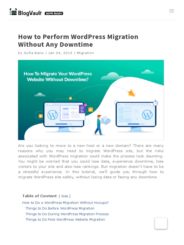 How To Migrate WordPress Site To A New Domain or URL - BlogVault | PDF | File Transfer Protocol ...