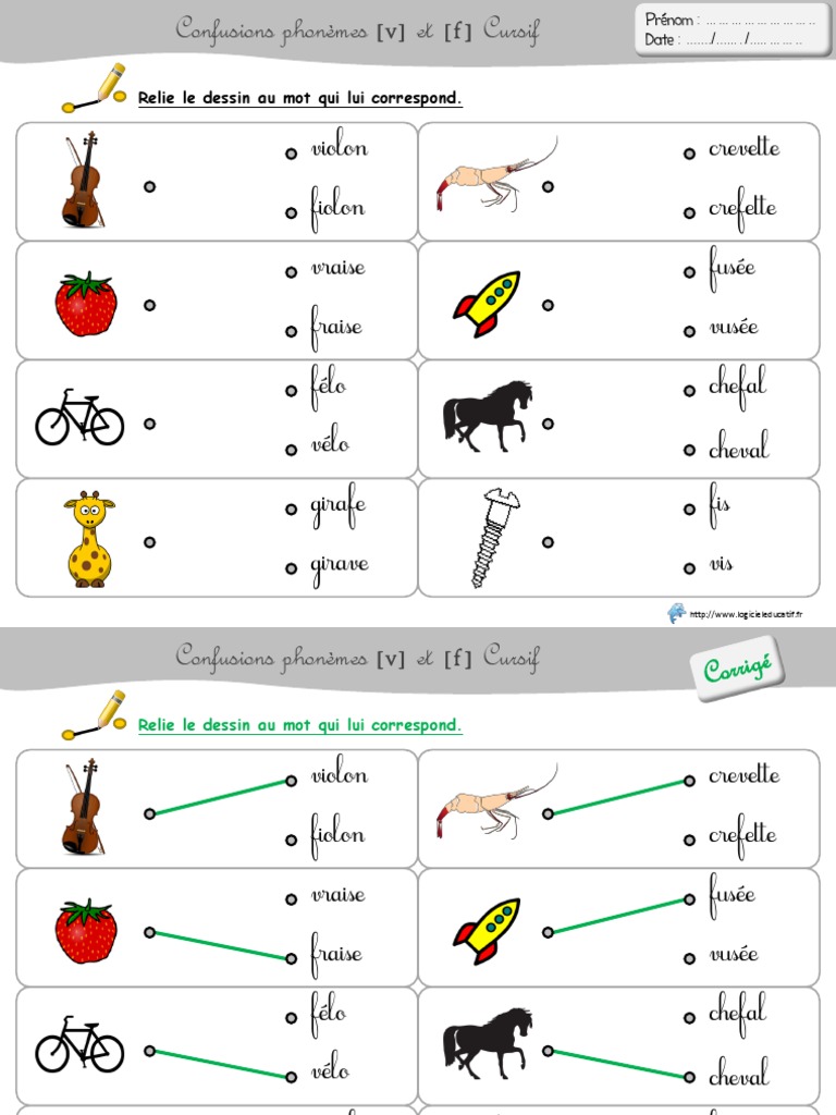 Confusions V F Approfondissement Cursif | PDF