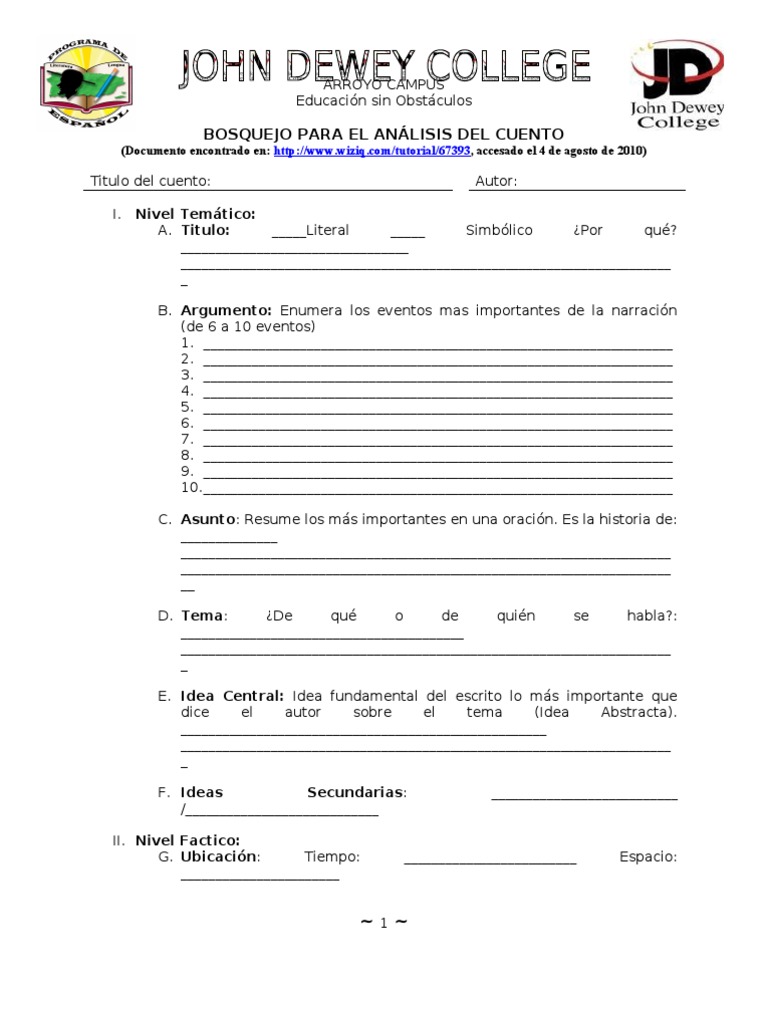 Guía de Análisis de Cuentos | PDF | Narración | Cuentos