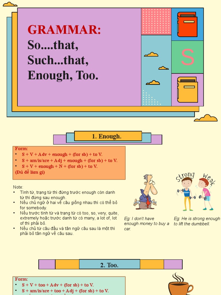 Grammar - So, Such, Too, Enough | PDF