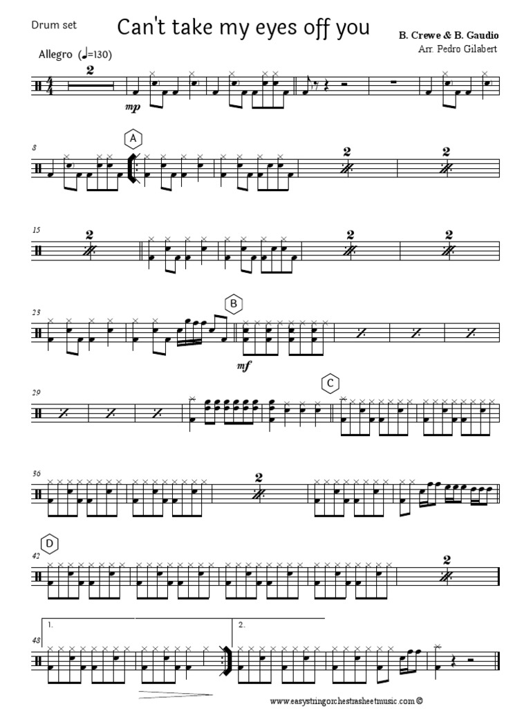Cant Take My Eyes of You Drum Set | PDF