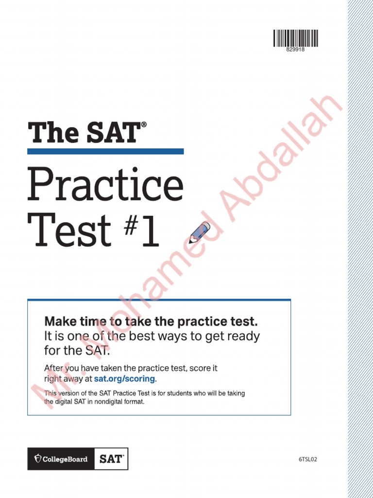 Sat Practice Test 1 Digital (Math) | PDF | Mathematical Objects ...
